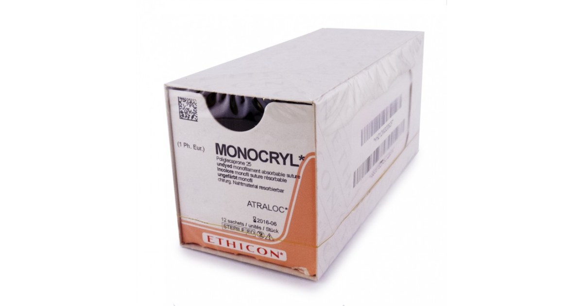 Monocryl Absorbable Sutures 5/0 16mm 45cm W3221 | Δίγκας Γ. Ιατρικά