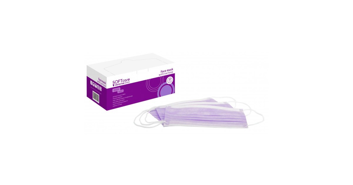 Medical Mask 3ply with rubber band - Purple | Δίγκας Γ. Ιατρικά
