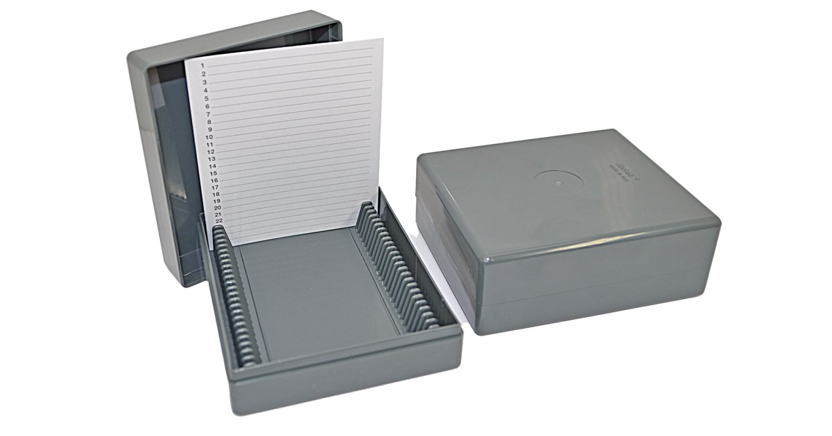 Microscope slides box plastic 25 positions | Δίγκας Γ. Ιατρικά