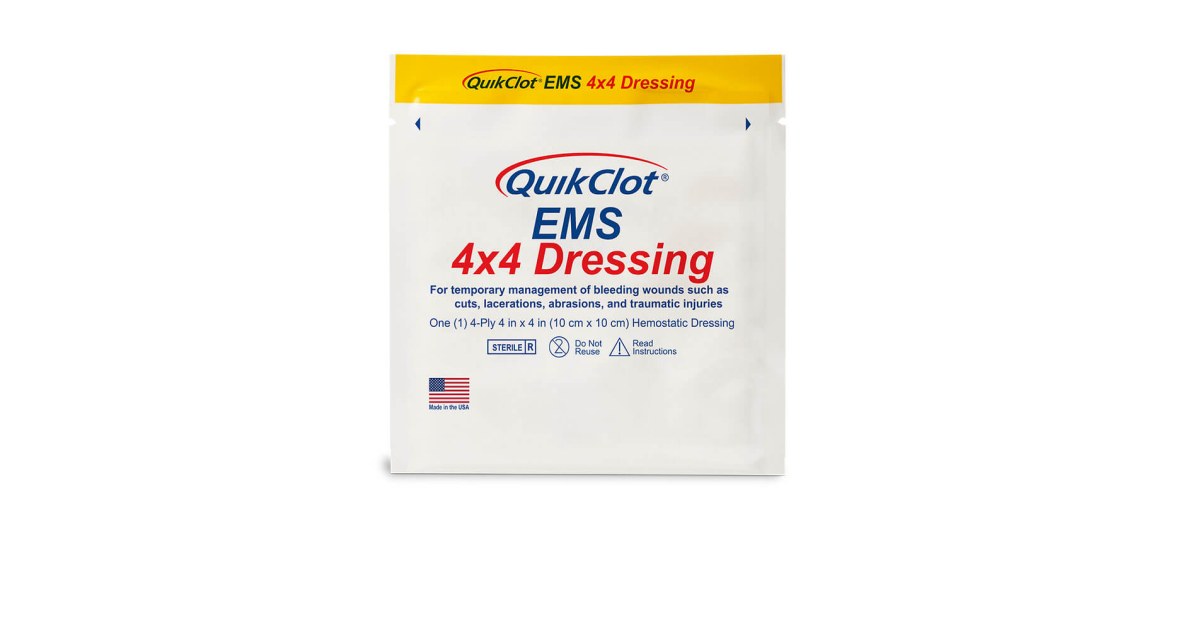 Quickclot haemostatic dressing 10x10cm 4ply REF636 | Δίγκας Γ. Ιατρικά