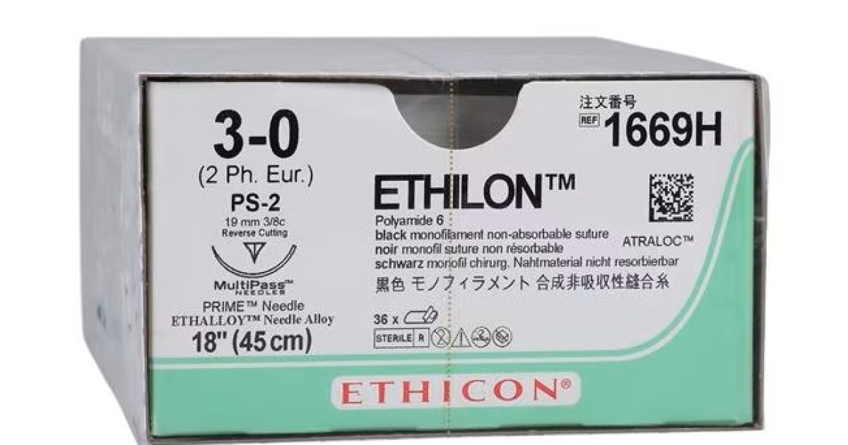 Ethicon Ethilon Prolene Non Absorbable Sutures 3/0 19mm 45cm 3/8C 1669H ...