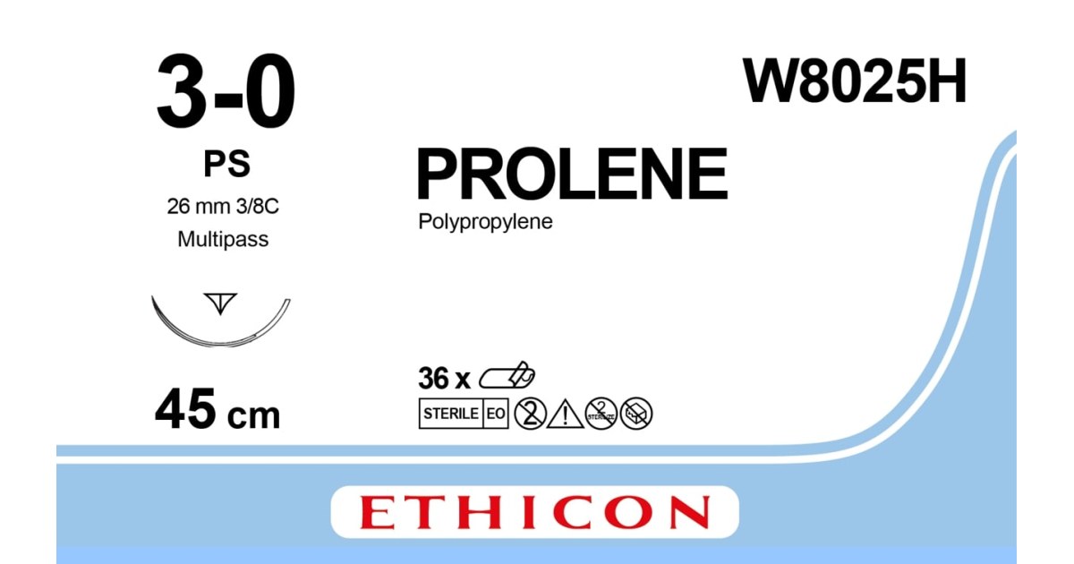 Prolene Non Absorbable Sutures 3/0 26mm 45cm W8025T | Δίγκας Γ. Ιατρικά