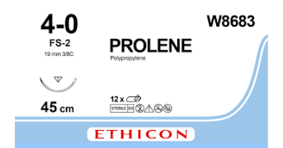 Prolene Non Absorbable Sutures 4/0 45cm 19mm W8683 | Δίγκας Γ. Ιατρικά